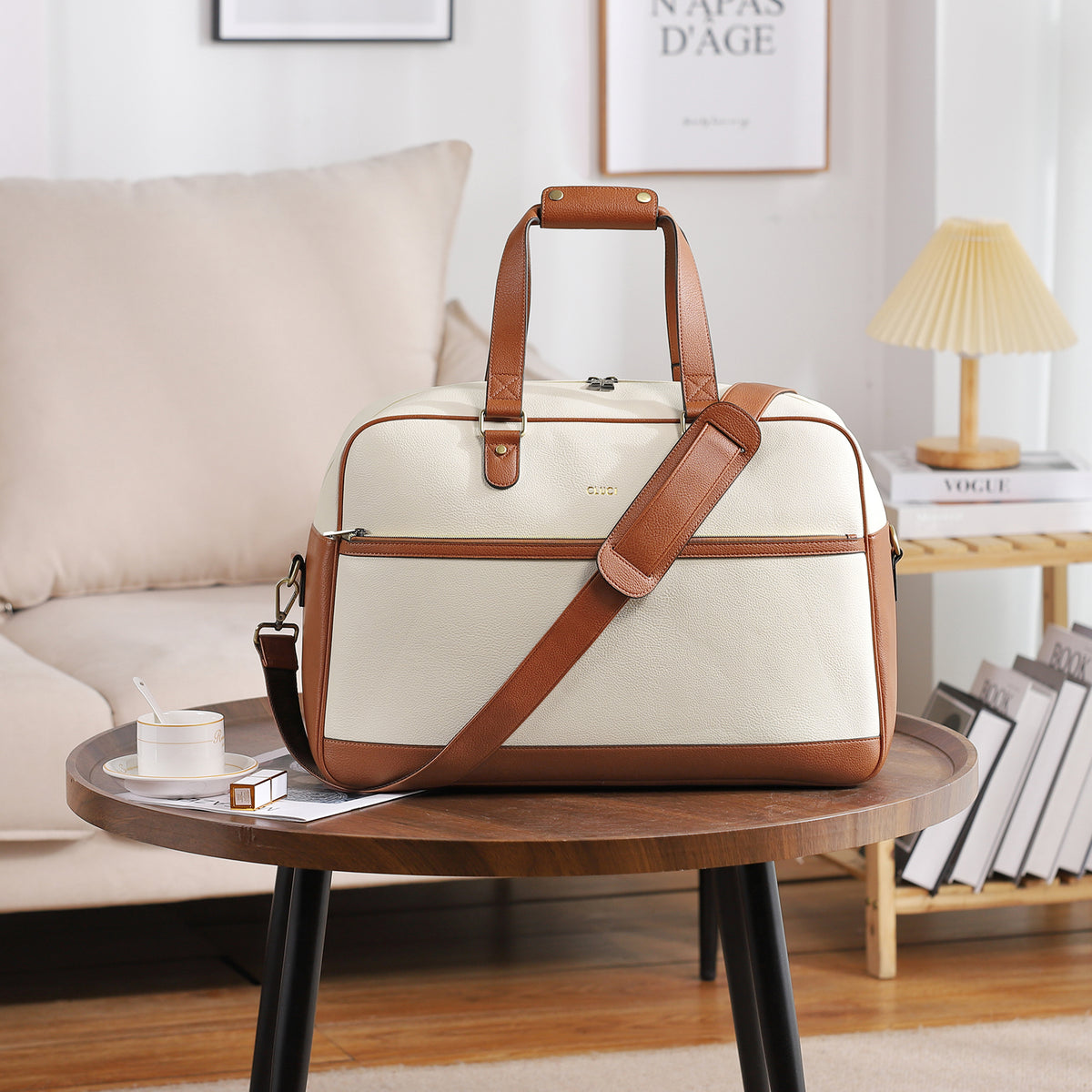 CLUCI Weekender Bag for Women Travel Duffel Bags Carry On Tote with Tr