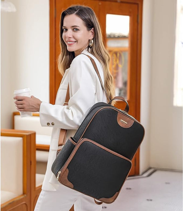 Koch Vegan Womens Designer Laptop Backpack With Luggage Strap