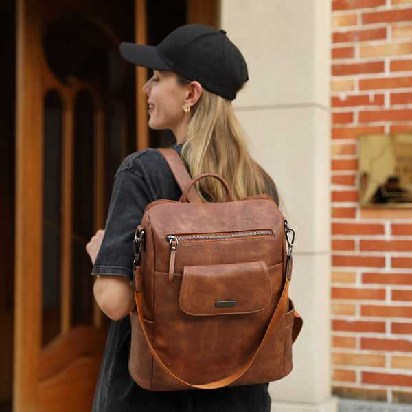 Designer Vegan Leather Briefcase And Vegan Backpack Purse For Women