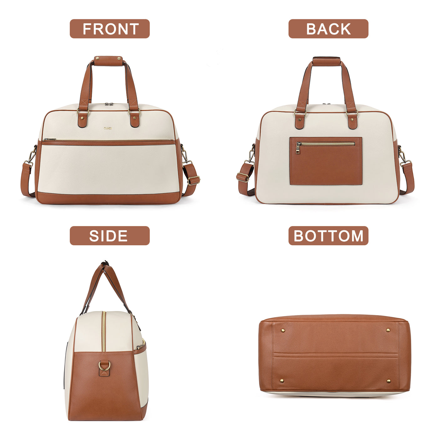 CLUCI Weekender Bag for Women Travel Duffel Bags Carry On Tote with Tr