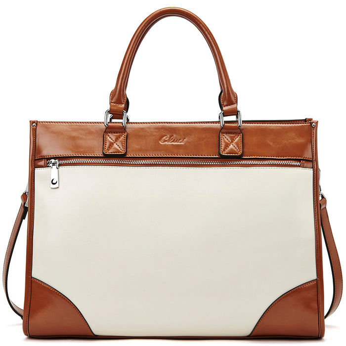 Women's Leather Laptop Briefcase For Work And School —— CLUCI