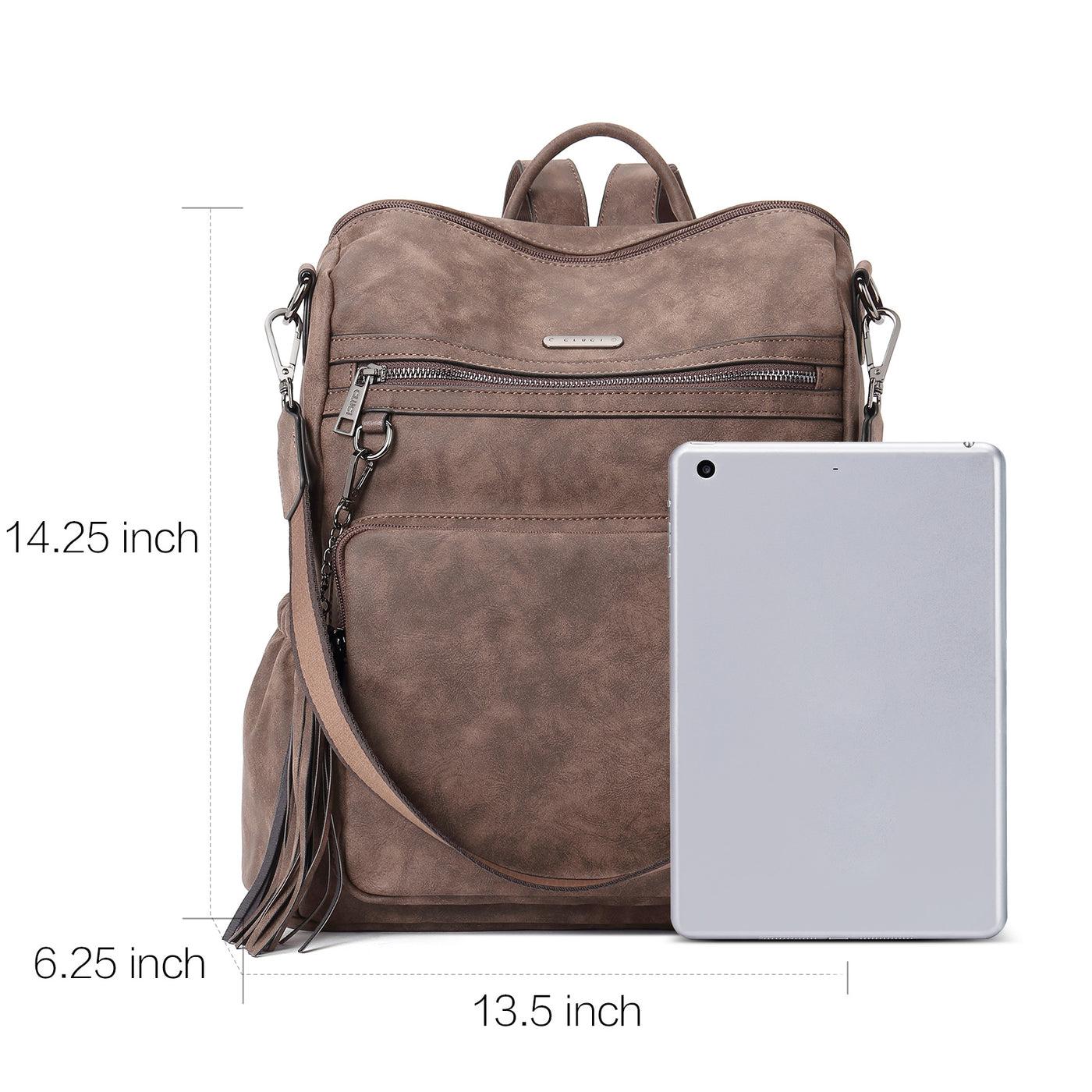 CLUCI Backpack Purse for Women Fashion Leather Designer Travel Large L