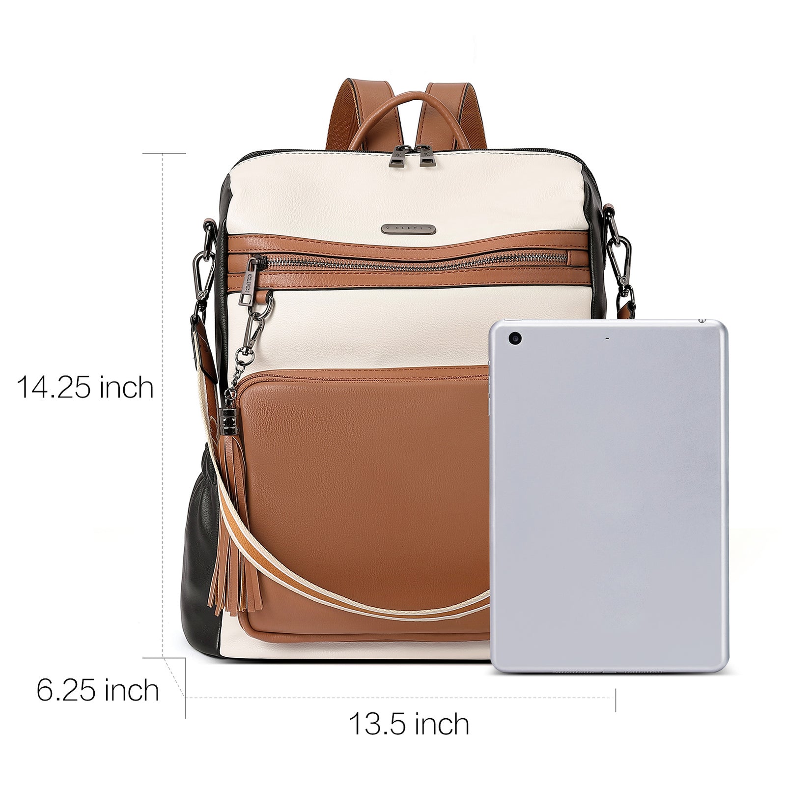 CLUCI Backpack Purse for Women Fashion Leather Designer Travel Large L