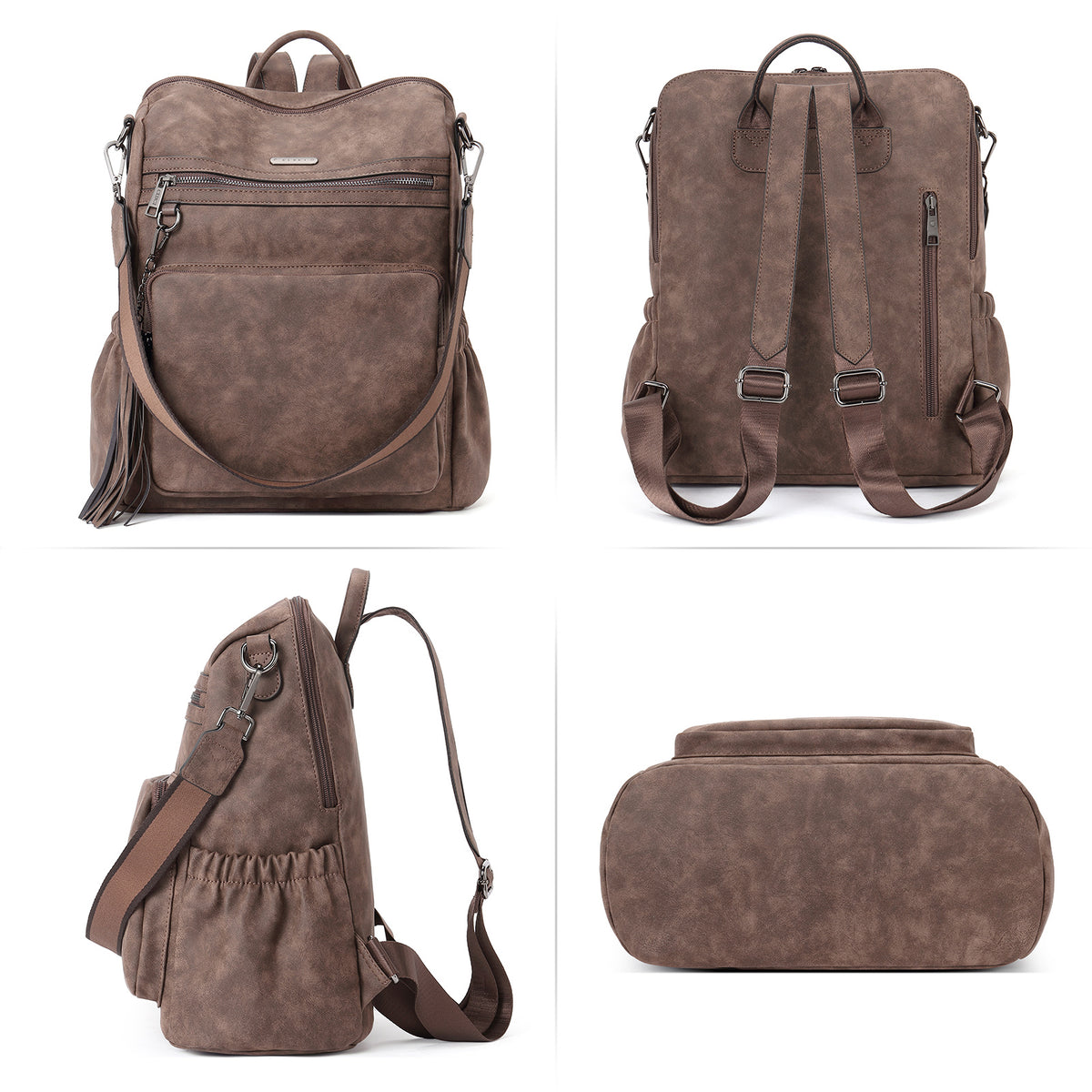 CLUCI Backpack Purse for Women Fashion Leather Designer Travel Large L