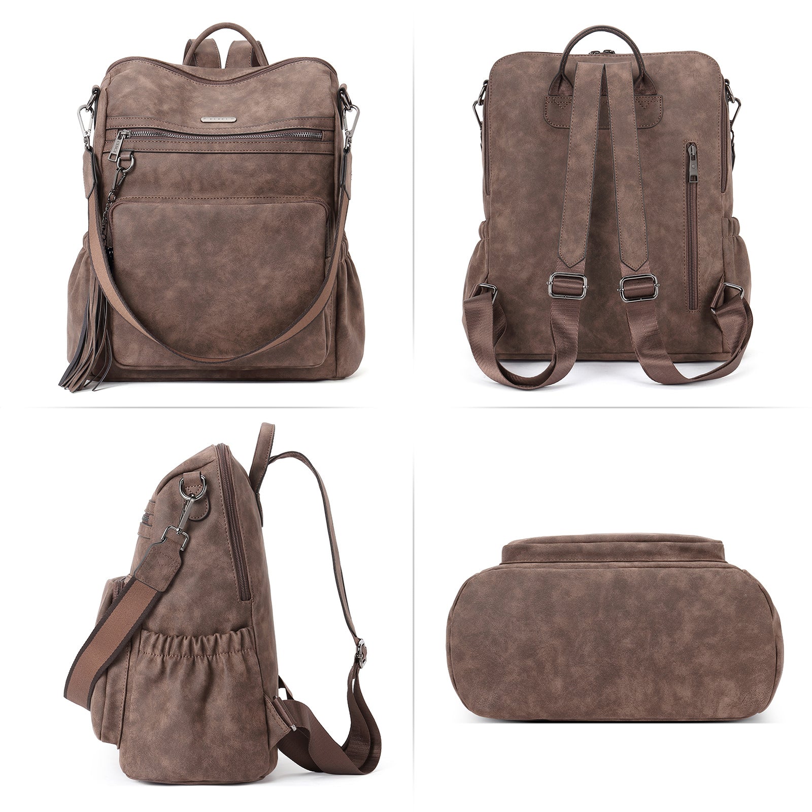 CLUCI Backpack Purse for Women Fashion Leather Designer Travel Large L