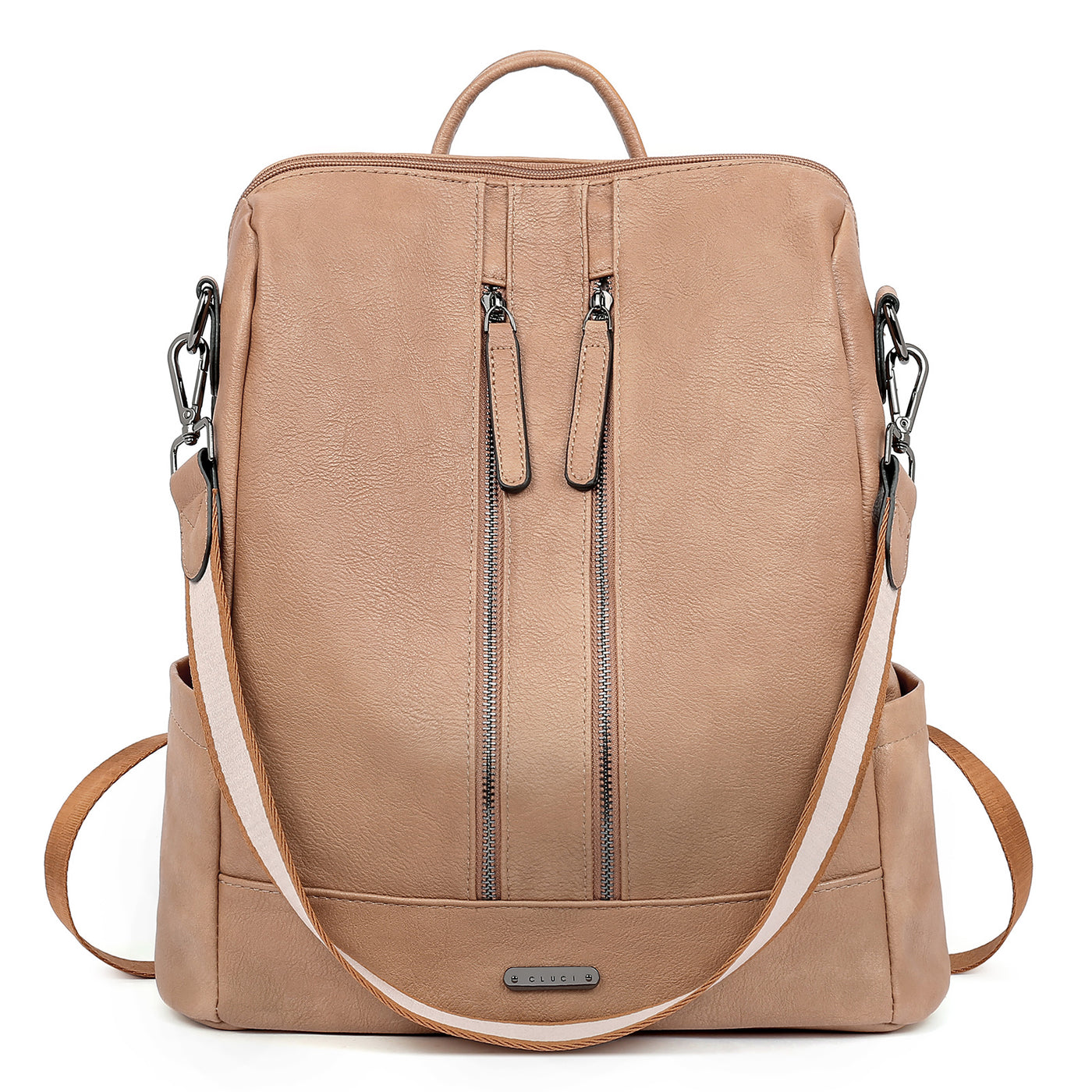 CLUCI Leather Backpack Purse for Women Convertible Large Travel Ladies
