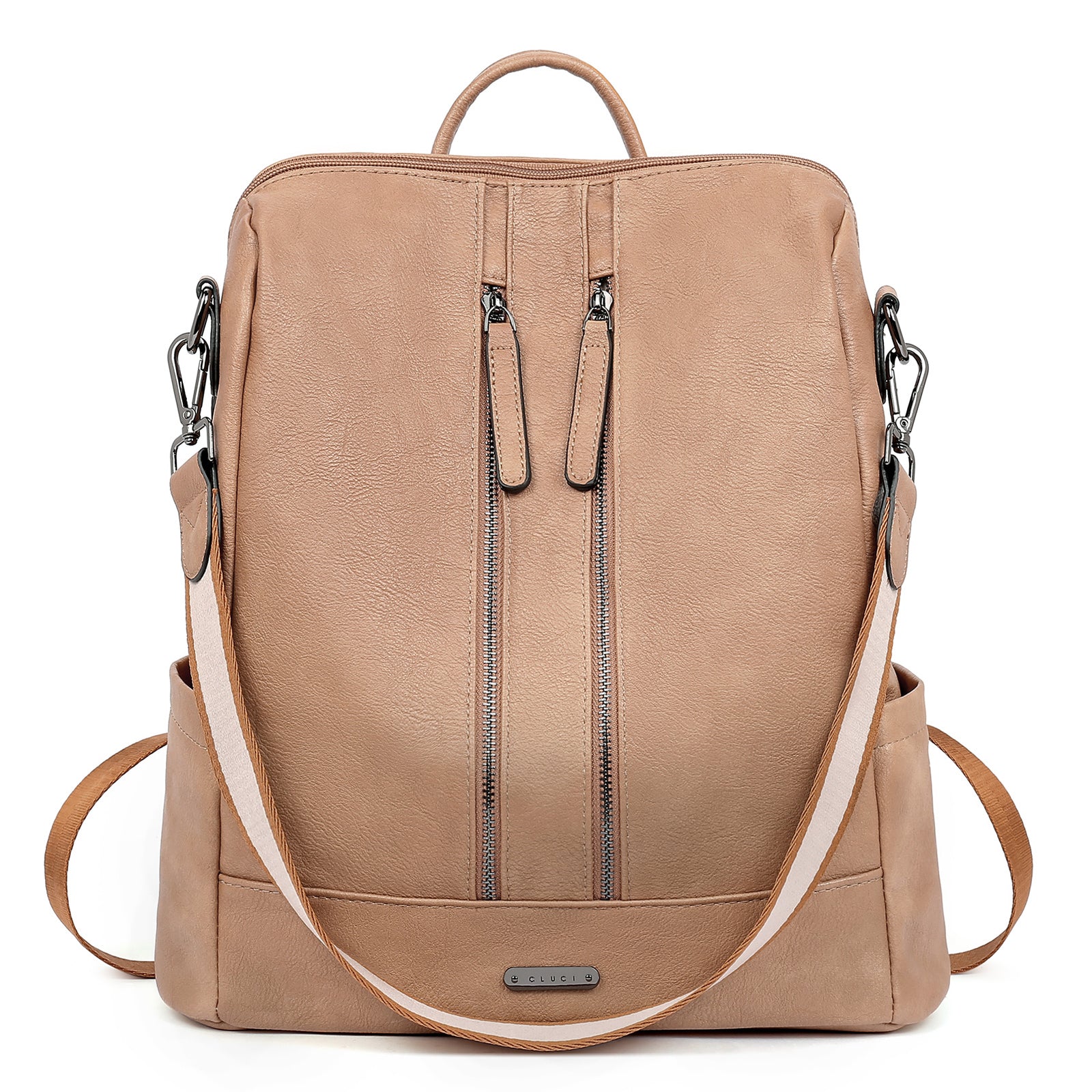 CLUCI Leather Backpack Purse for Women Convertible Large Travel Ladies