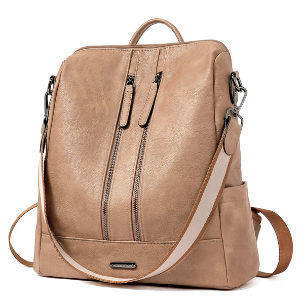 CLUCI Leather Backpack Purse for Women Convertible Large Travel Ladies