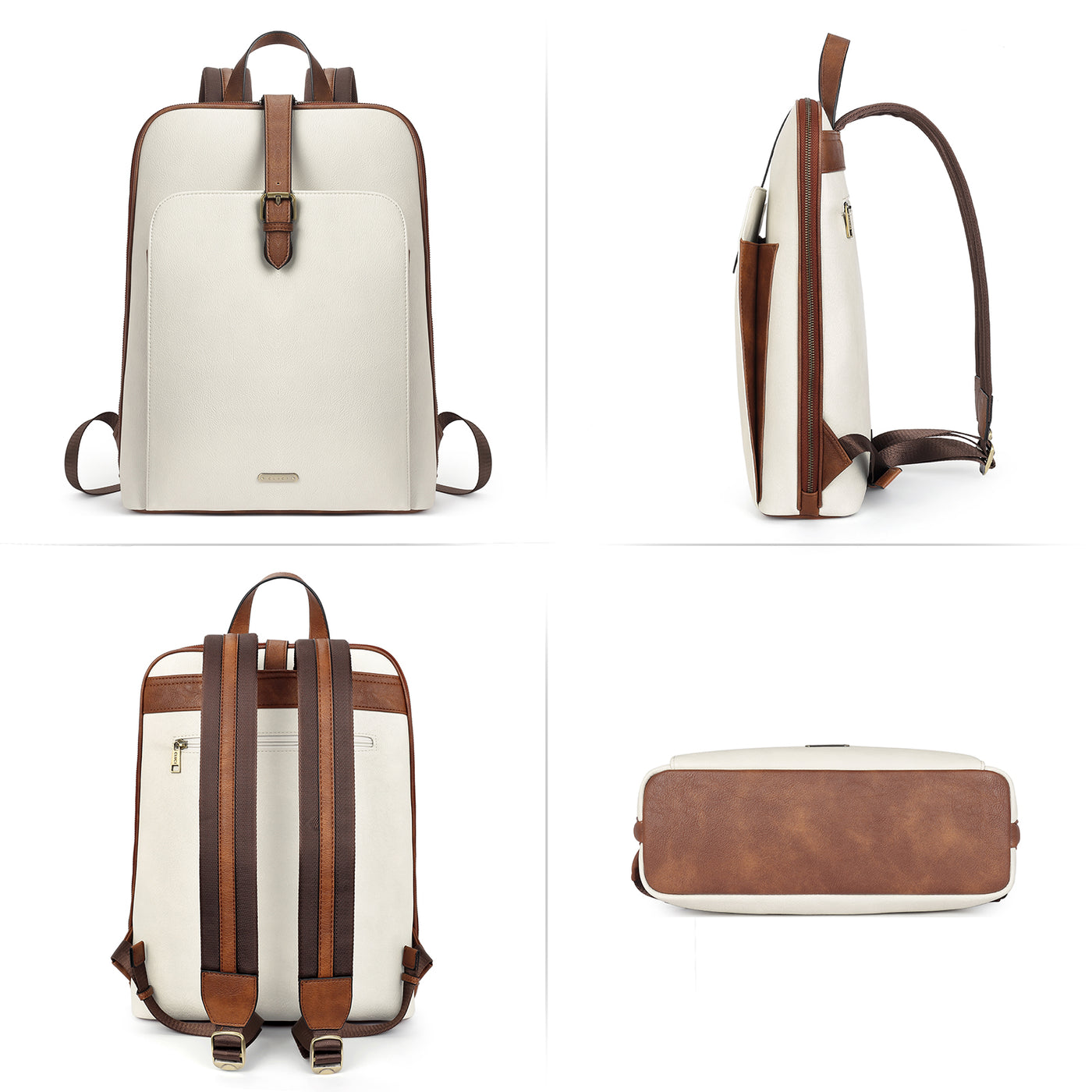 CLUCI Leather 15.6 inch Laptop Backpack Purse for Women Stylish Laptop