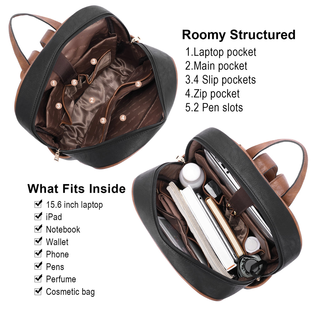 Koch Vegan Womens Designer Laptop Backpack With Luggage Strap